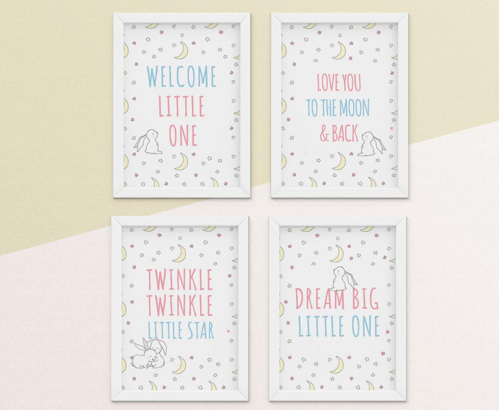 Cute four posters set for nursery decoration - Timetobe - Free ...