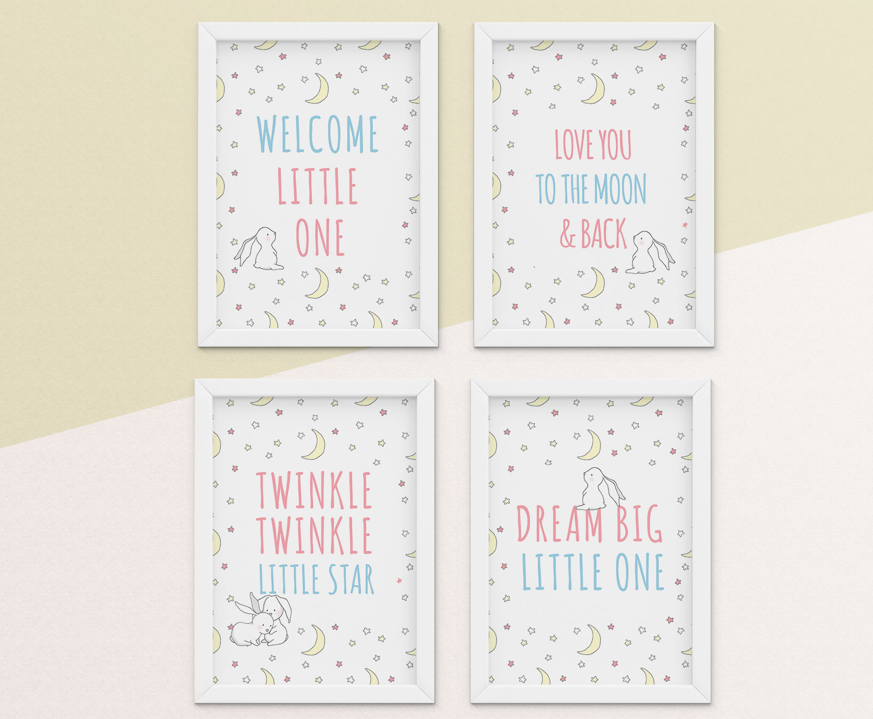 Cute four posters set for nursery decoration - Timetobe - Free ...