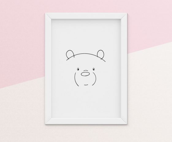 Free cute minimalist bear poster - Timetobe - Free printables nursery ...