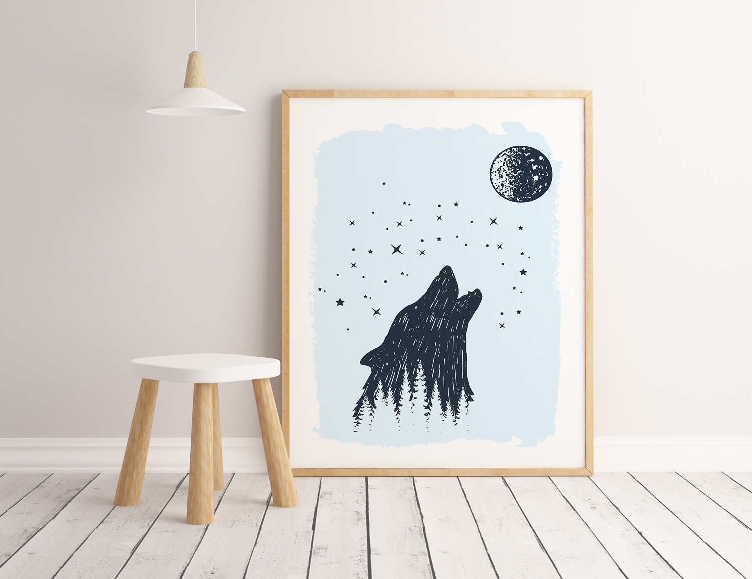 Wolf howling at moon poster - Timetobe - Free printables nursery ...